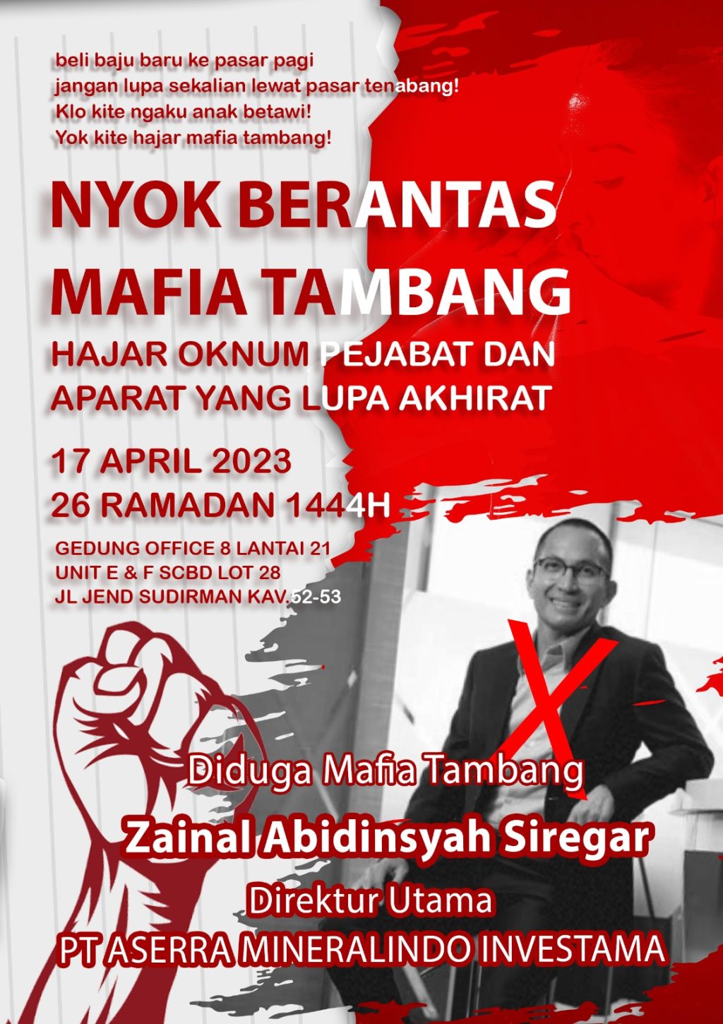 Aksi unjuk rasa Laskar Suku Betawi melawan mafia tambang